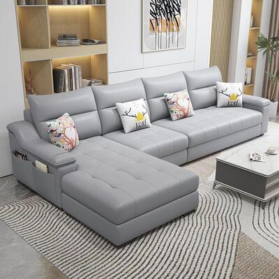 猫抓皮沙发轻奢客厅小户型三四五人位简约公寓现代贵妃科技布包邮