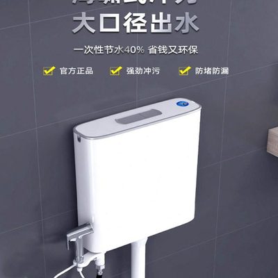 松鲸加厚水箱家用卫生间挂墙式厕所冲水箱蹲坑冲水器蹲厕旱便池
