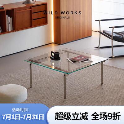 野作弄影茶几玻璃咖啡桌中古实木茶桌客厅沙发边几现代经典包豪斯