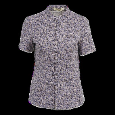 筠雅夏季新款简约清新旗袍式上衣唐装女改良版修身复古素衣24J199