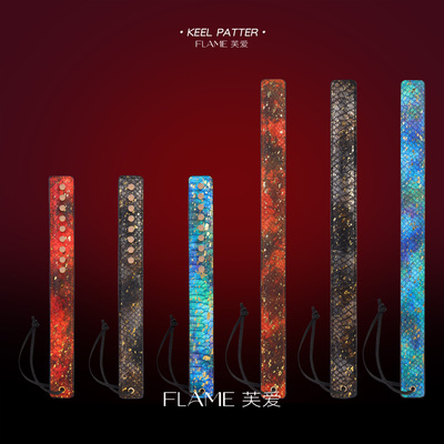 Puppy*蛇鳞龙骨皮戒尺拍鎏金皮拍长拍舞台演出cosplay手持道具