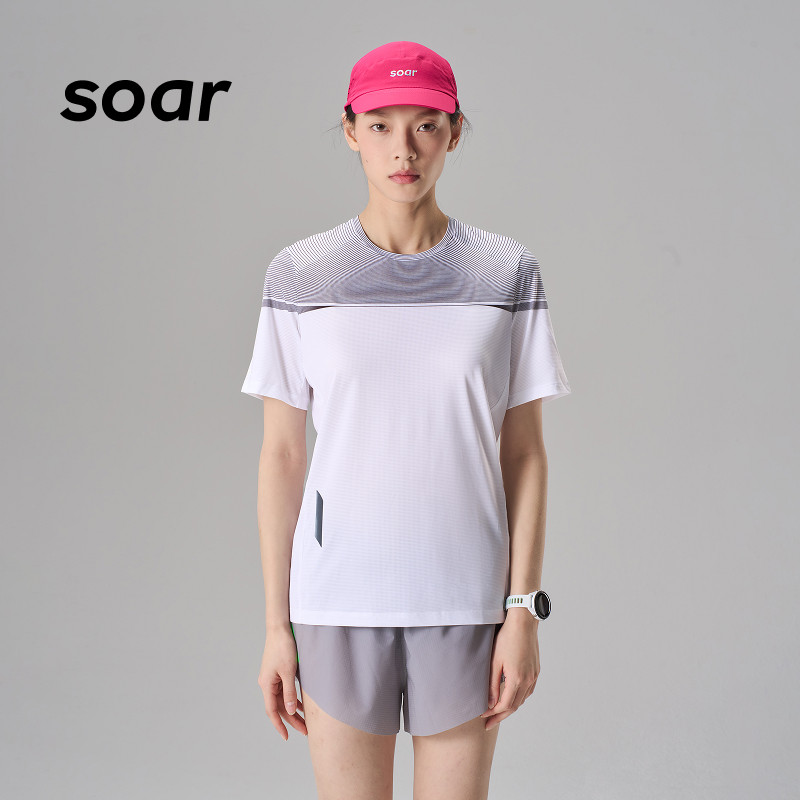 SOAR X RUN训练系列女子专业比赛短袖T恤印花TechT透气跑步服ST3W