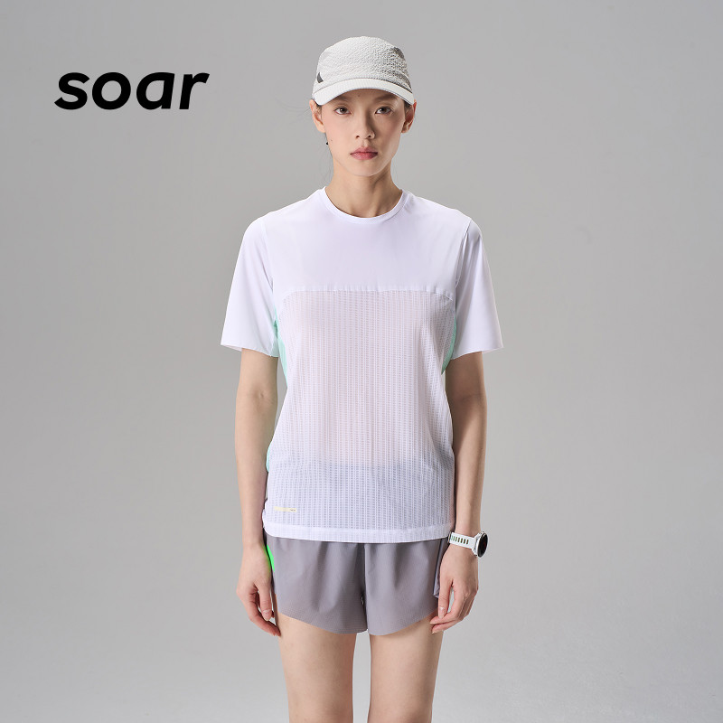 SOAR X RUN训练系列女子专业马拉松比赛跑步服透气短袖T恤ST2W