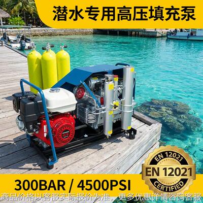塔虎300L消防压空气压缩机300BAR4500PSI正压呼吸器填充泵