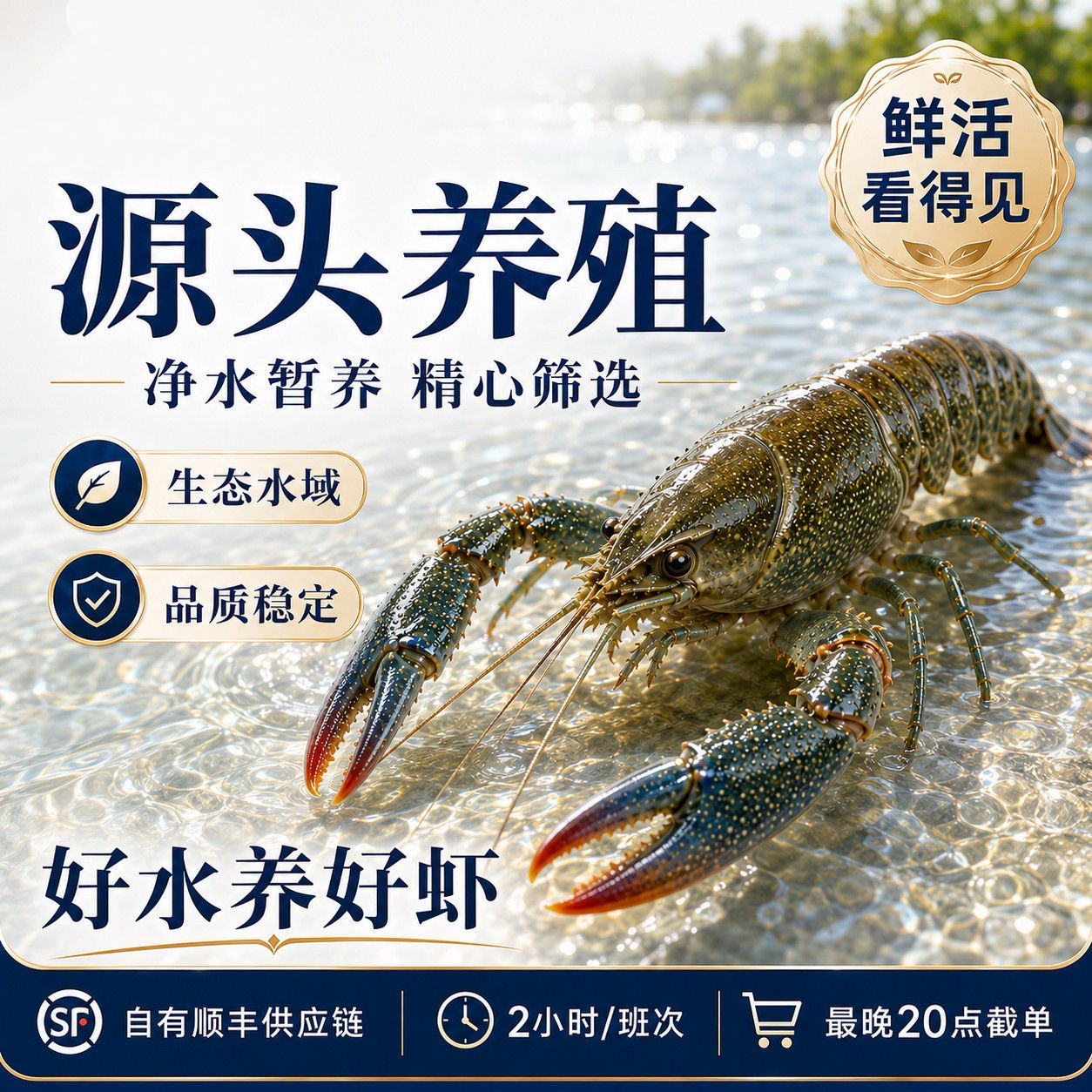 超大澳洲淡水龙虾食用活虾蓝龙龙虾鲜活塘基直发0.7到2两混发