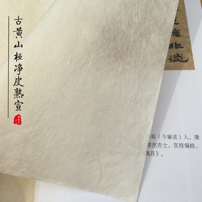周鸿昌古法皮纸熟宣白色纯楮皮古黄山桠净皮熟宣小楷工笔画