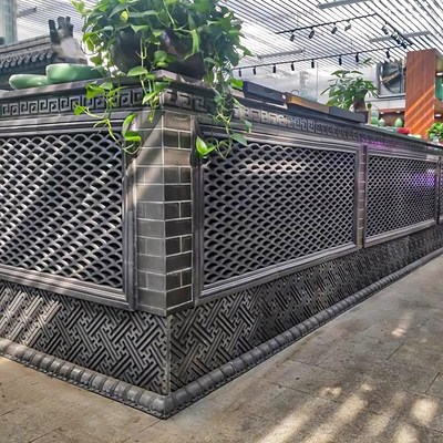 鱼鳞瓦片树脂装饰立瓦背景墙瓦镂空窗格中式复古青瓦雕砖半圆瓦