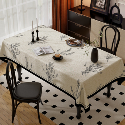 桌布防水防油免洗桌垫法式复古家用长方形餐桌茶几台面垫垫布