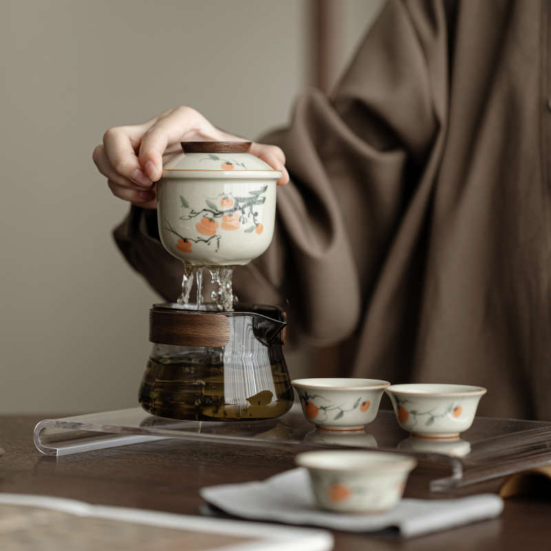 一器间手抓壶一壶三杯玻璃快客杯旅行茶具套装便携包户外旅游茶器