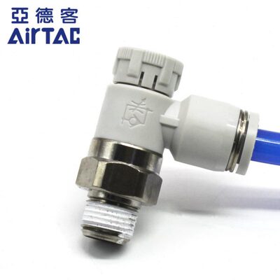 亚德客推锁型调速阀接头PTL602A/603B/802A/804B/1003/1204节流阀