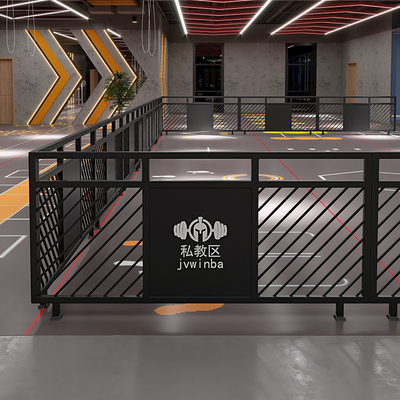 健身房私教区铁艺围栏护栏矮隔断工业风饭L厅酒吧卡丁车间装饰屏