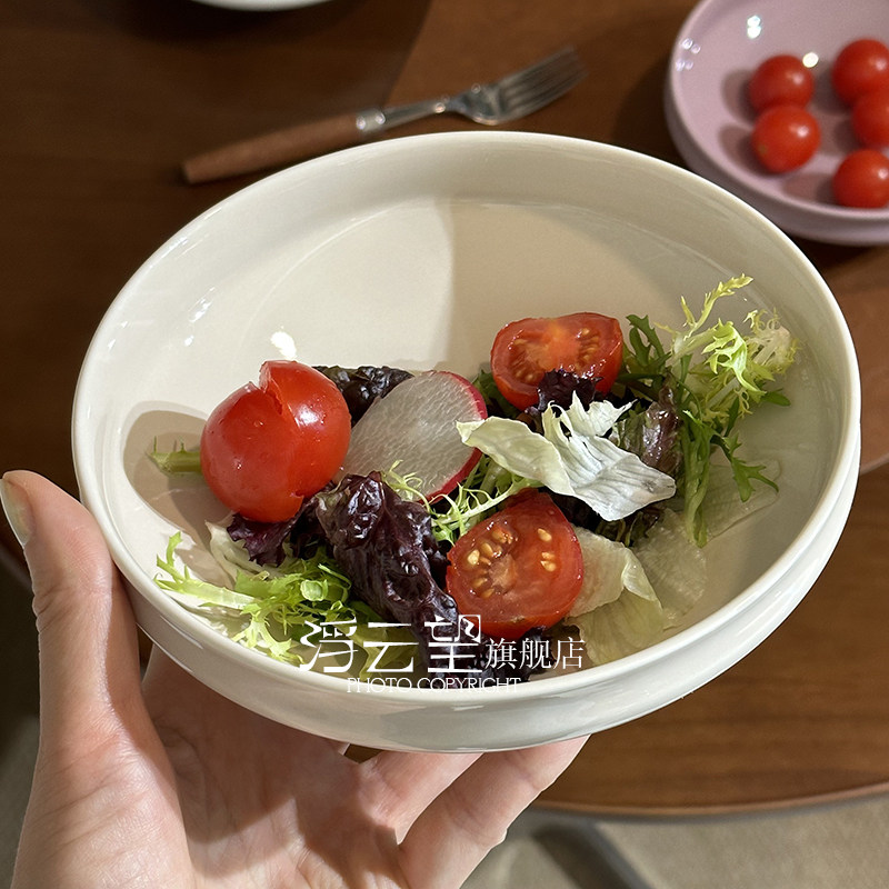 ins高级感西餐厅沙拉小碗甜品水果蛋糕碗浅碗小众个性冷菜碗餐具