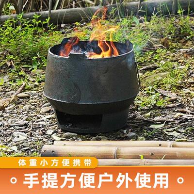 老式柴灶家用烧GIZ木可移炉动农村柴柴火子生铁户外大火柴灶野营