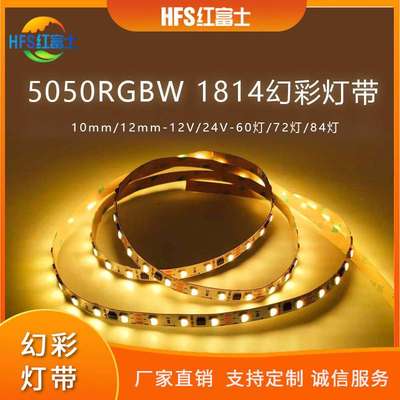 5050RGBW幻彩色灯带柔性12V24v1814外置IC流水跑马全彩LED软灯条