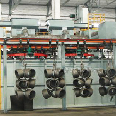 悬挂链式抛丸机 吊链步进式抛丸清理设备 热成形A柱B柱抛丸涂油