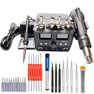 2in1风枪焊台 936电烙铁858风枪8582D数显自动休眠维修返修台