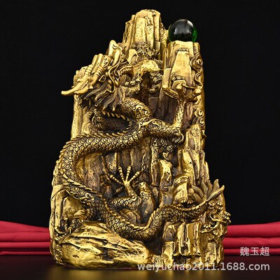 铜龙摆件五爪金龙摆件上山龙十二生肖龙下山龙家居装饰工艺品