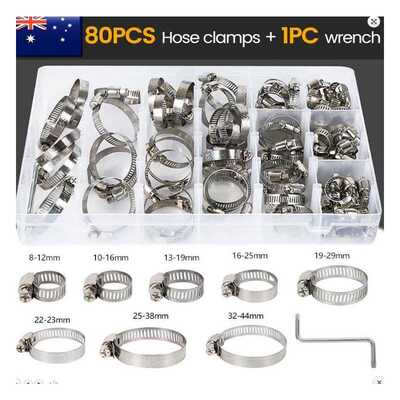 81pcs 不锈钢喉箍 卡箍 收紧箍 燃油软管水管夹箍卡扣