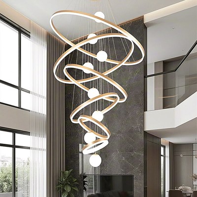 别墅覆式楼梯吊灯客厅大灯现代简约2025年新款loft公寓自建房灯具