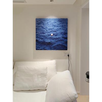 一帆风顺客厅背景墙创意装饰画大海水波纹入户玄关走廊高级感挂画