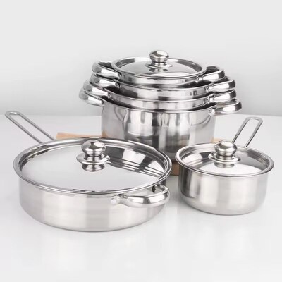 出口墨西哥非洲不锈钢套装锅十二件套商用锅具cookware set pots