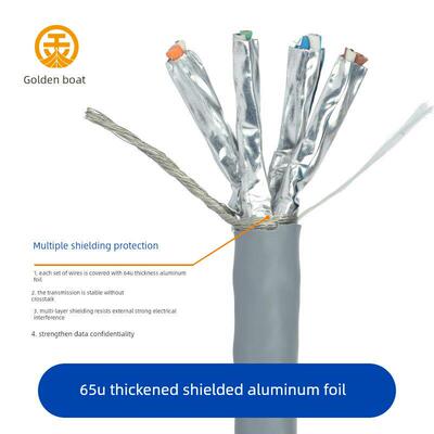 6类超10g网线独立双屏蔽Cat-6A纯铜0.58国标Sftp6A过测高速网线