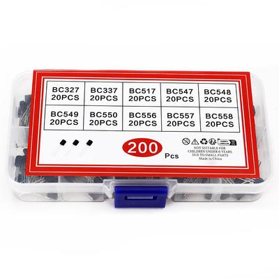 200PCS TO-92二极管晶体管 10种规格各20个 2N2222 BC337-C1815