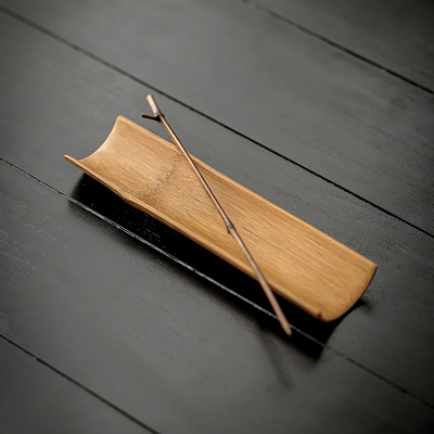 拓土天然竹意枝节茶则两件套实木赏茶荷功夫茶具茶道配件茶勺茶铲