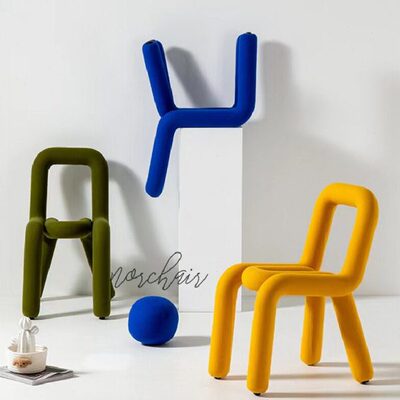 简约靠背椅餐椅轻奢创意弯管化妆凳子换鞋凳也好生活休闲网红