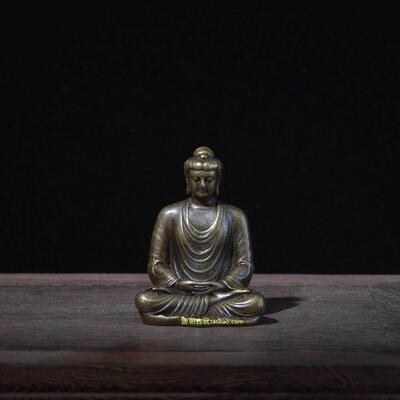 纯铜口袋佛佛祖佛陀造像小铜像随身佛实心纯铜像重82克传世老包浆