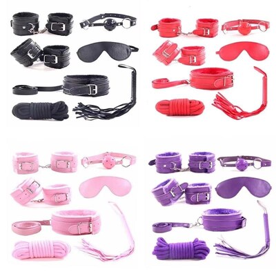 7pcs/set Sex toy for Women PU Leather SM Bondage Handcuffs A