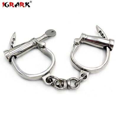 2020 Horseshoe Stainless Steel Handcuffs,Metal Wrist Cuffs R