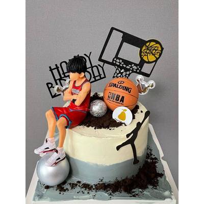 篮球蛋糕装饰樱木花道流川枫灌篮高手生日摆件球鞋盒子甜品台插件