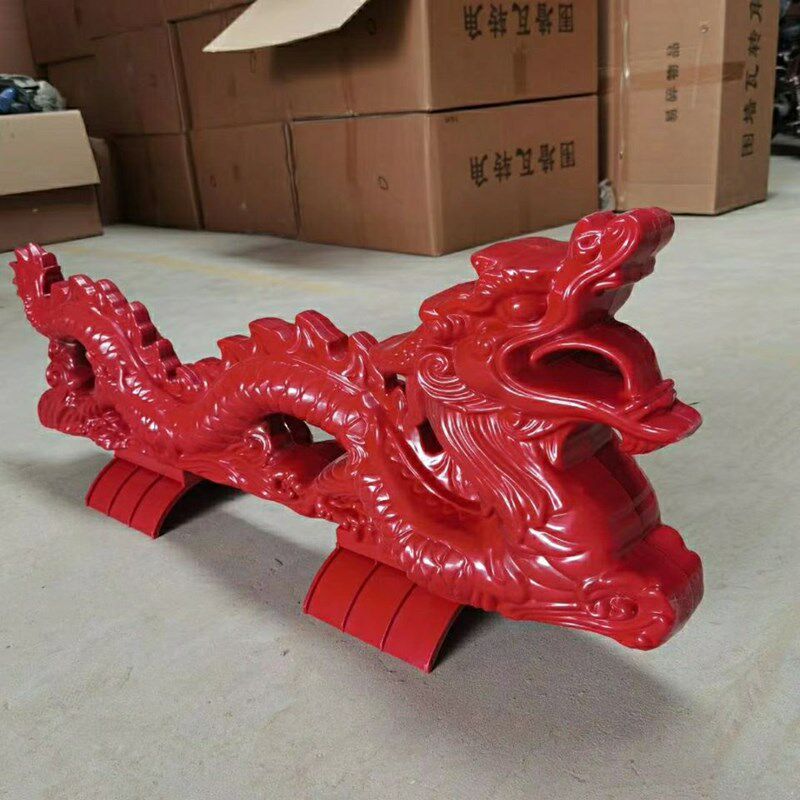 二龙戏珠一体仿古树脂瓦龙戏珠屋顶正脊装饰屋檐琉璃瓦房屋