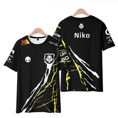G2队服2023新款S12总决赛出征服lol周边CSGO短袖CAPS同款Niko潮流