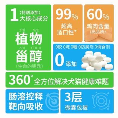 绝魅有机酸钙冻干片宠物补钙中大型幼犬猫钙片金毛泰迪狗关节营养