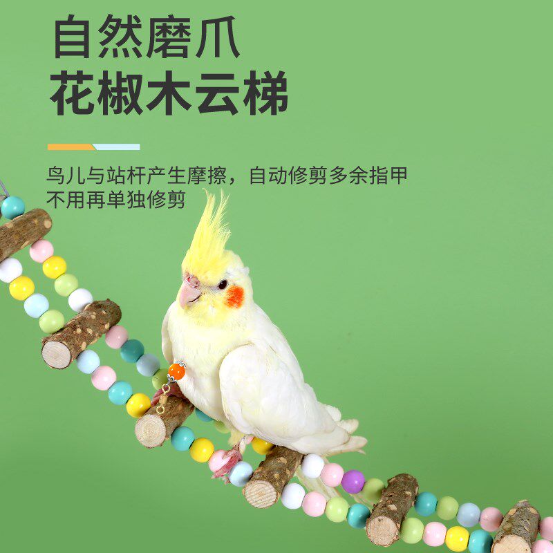 鹦鹉玩具用品大全鸟用秋千啃咬攀爬吊环云梯爬梯虎皮玄凤鸟笼梯子