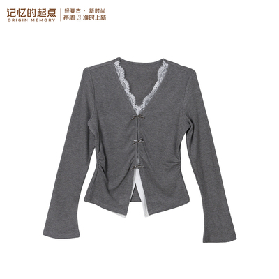 记忆的起点时尚假两件针织衫