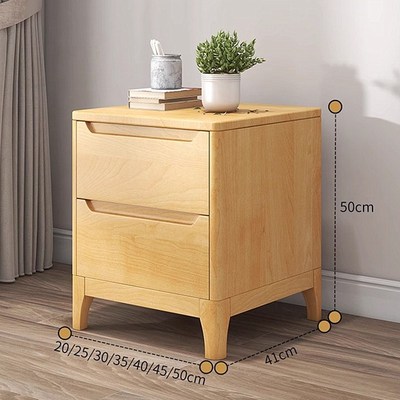 全实木超窄床头柜榉木简约现代中式小型家用卧室床边置物柜原木色