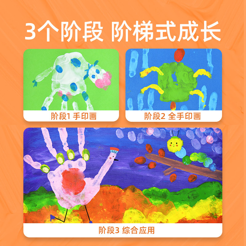 弥鹿手指画颜料儿童涂鸦宝宝水彩绘画装水洗水拓画安全