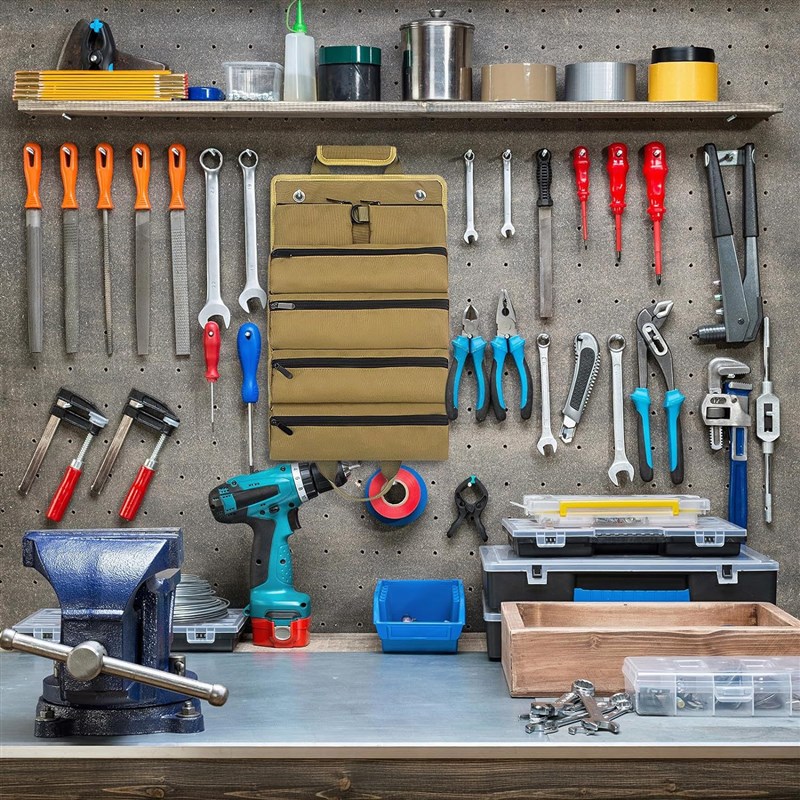帆布工具包耐用木工电工维修收纳包卷筒车载工具袋五金包
