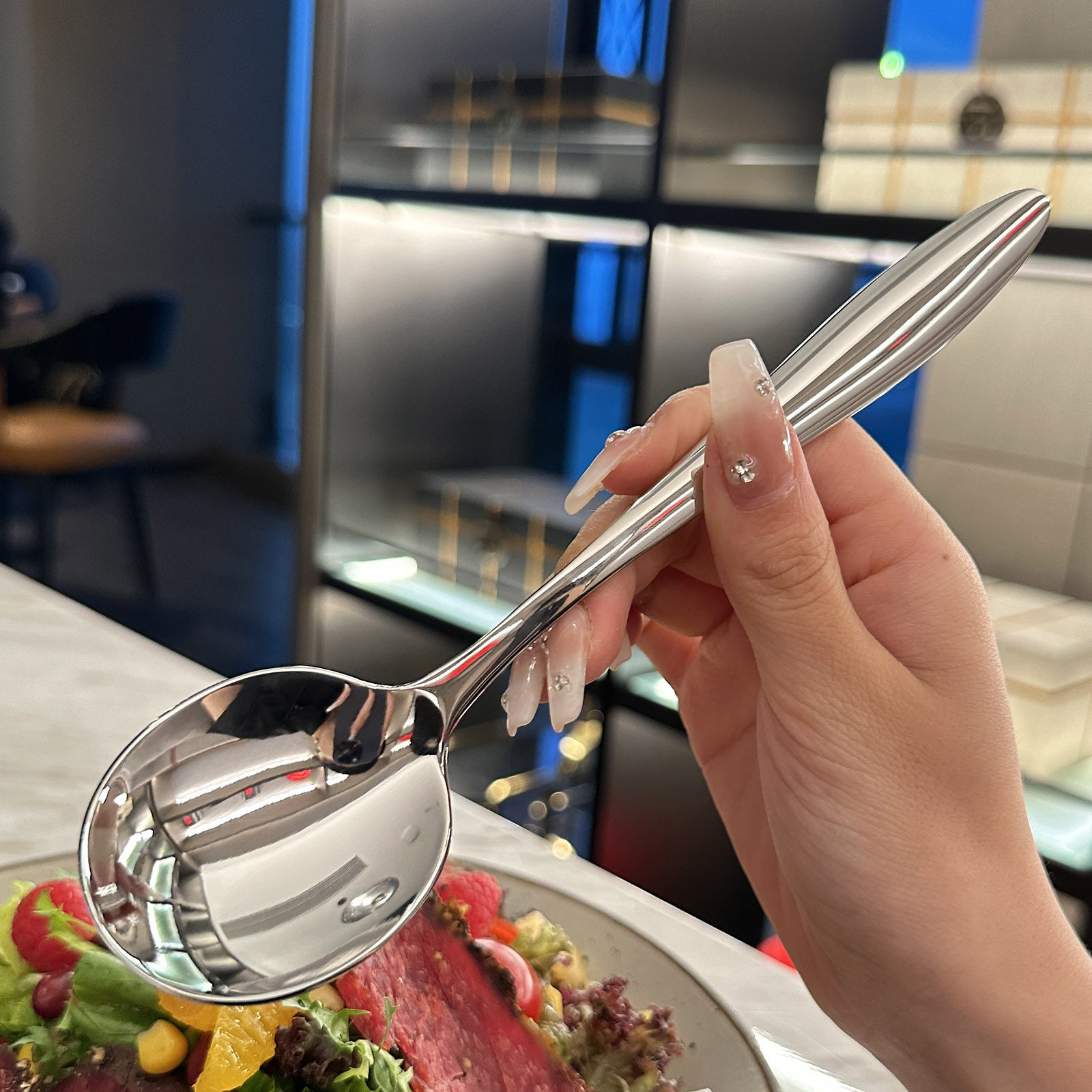 大货Z柜定制款小翘圆头更餐更吃饭勺子调羹