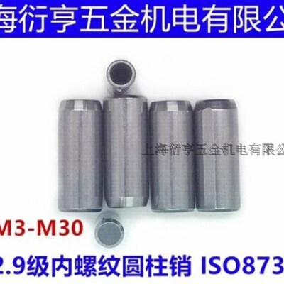 12.9级内螺纹圆柱销/ISO8735定位销GB120带孔销钉M16系列