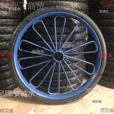车轮手动实心轮工地推车轮子6×2 IDG1/2劳车平板车翻斗2车实心轮