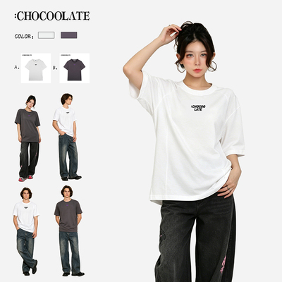 ：CHOCOOLATE立体字母烫画拼接短袖T恤CCLTEXKL04420
