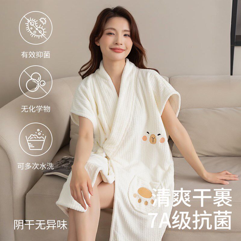 浴巾浴袍穿式女洗完澡穿的浴衣比全吸水速干大浴裙