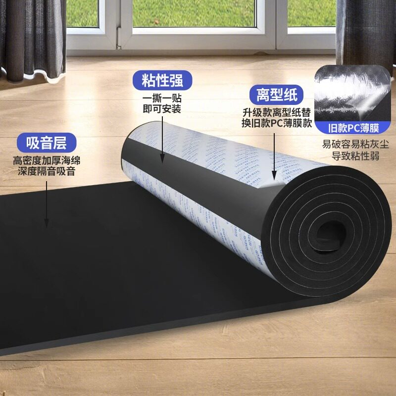隔音棉消音帘窗户卧室家用墙体门贴墙面超强管道吸音棉自粘海绵贴
