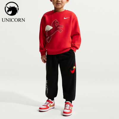 Nike/耐克正品2026春季款小童圆领针织束脚套装IU5340-010