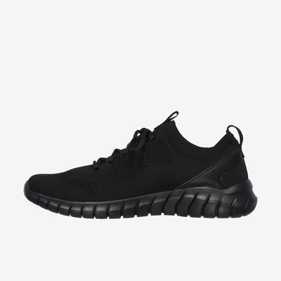 Skechers斯凯奇正品Overhaul男减震透气系带跑步鞋52820-BBK