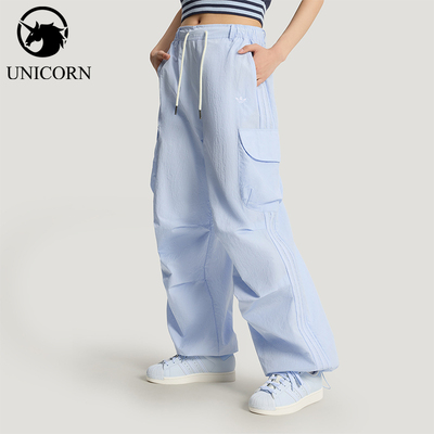 Adidas/阿迪达斯官方正品三叶草女士宽松潮流休闲工装长裤KT3059